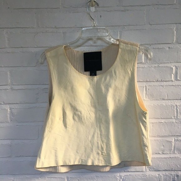 Club Monaco | Tops | Club Monaco Collection Sweater Cream Knit Leather ...